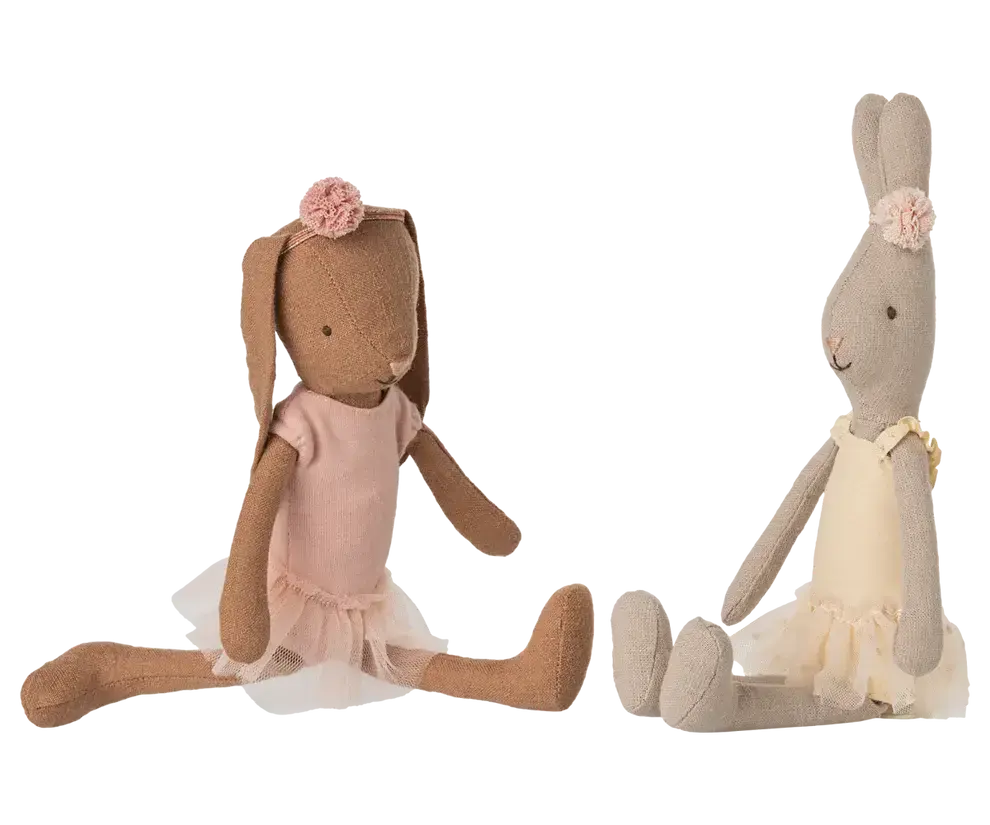 Maileg - Hare og kanin størrelse 1, med balletdragt og tylskørt creme ...