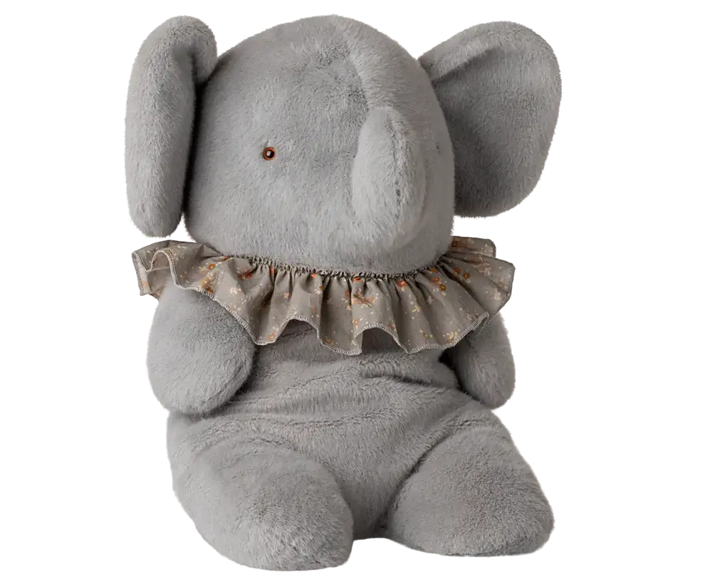 Maileg - Plush Elephant, Large - Blue/Grey - 2025